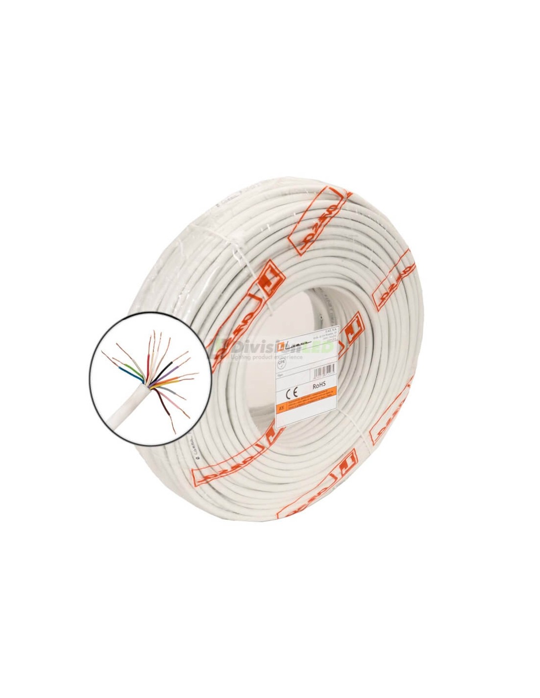 LAZSA 6714 Cable portero 14x0,22 mm² funda PVC blanca. CPR Eca Rollos ...